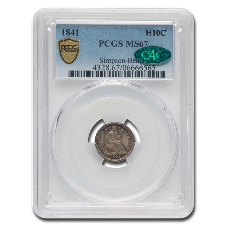 Buy 1841 Liberty Seated Half Dime MS-67 PCGS CAC | APMEX