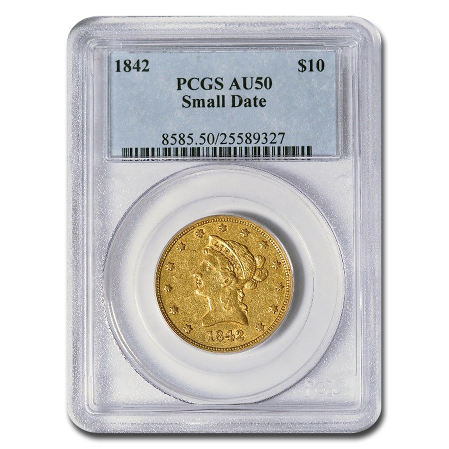 Buy 1842 $10 Liberty Gold Eagle AU-50 PCGS (Small Date) | APMEX