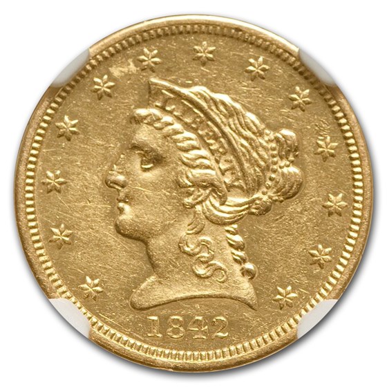Buy 1842 $2.50 Liberty Gold Quarter Eagle AU-58 NGC | APMEX