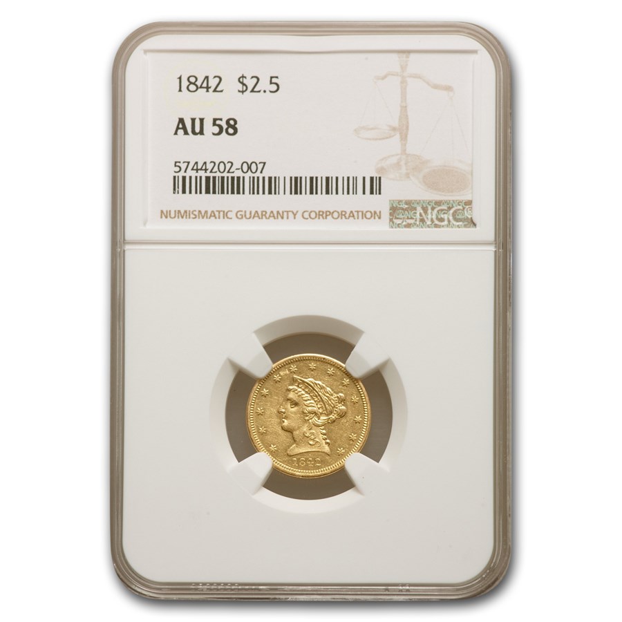 Buy 1842 $2.50 Liberty Gold Quarter Eagle AU-58 NGC | APMEX
