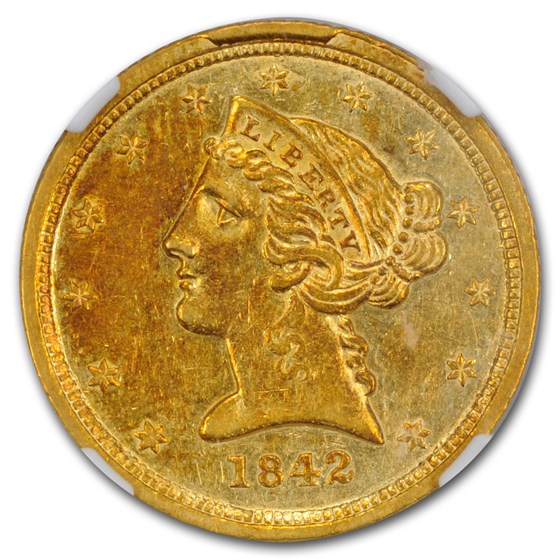 Buy 1842-C $5 Liberty Half Eagle AU-58 NGC (Small Date) | APMEX