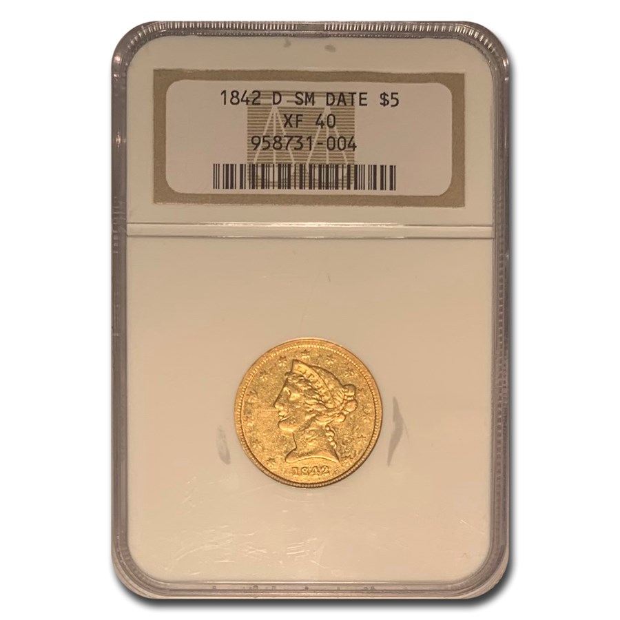 Buy 1842-D $5 Liberty Gold Half Eagle XF-40 NGC (Small Date) | APMEX
