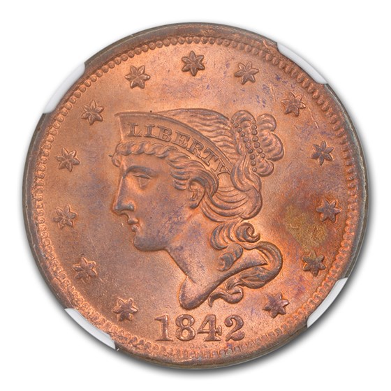 Buy 1842 Large Cent MS-65 NGC (Red, Small Date) | APMEX