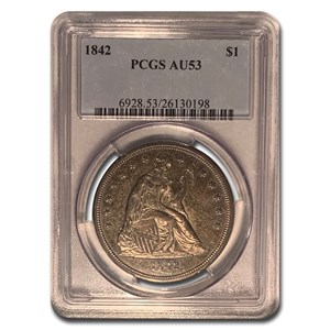 Buy 1842 Liberty Seated Dollar AU-53 PCGS | APMEX