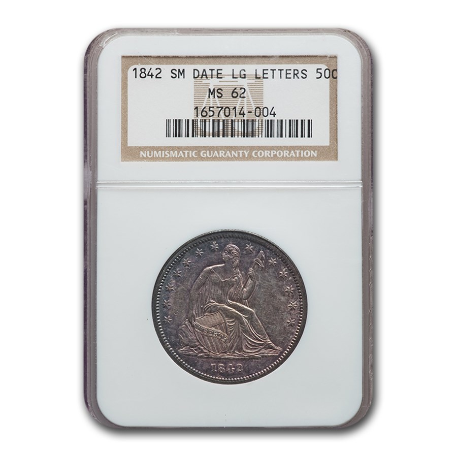 Buy 1842 Liberty Seated Half Dollar MS-62 NGC (SM Date, LG Letters) | APMEX