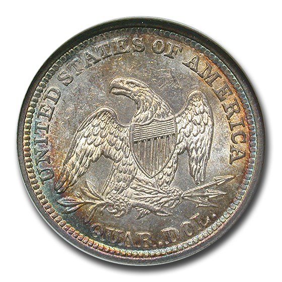 1842 Liberty Seated Quarter MS-64 NGC (Large Date)