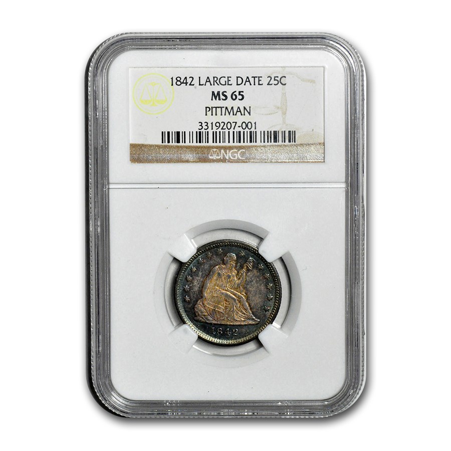 Buy 1842 Liberty Seated Quarter MS-65 NGC (Large Date) | APMEX