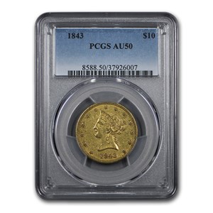Buy 1843 $10 Liberty Gold Eagle AU-50 PCGS | APMEX
