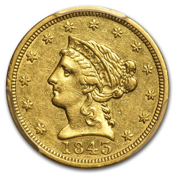 Buy 1843 $2.50 Liberty Gold Quarter Eagle AU-53 PCGS | APMEX