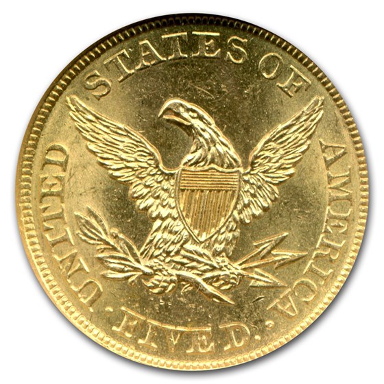 Buy 1843 $5 Liberty Gold Half Eagle MS-61 NGC (SS New York) | APMEX