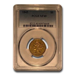Buy 1843 $5 Liberty Gold Half Eagle XF-40 PCGS | APMEX