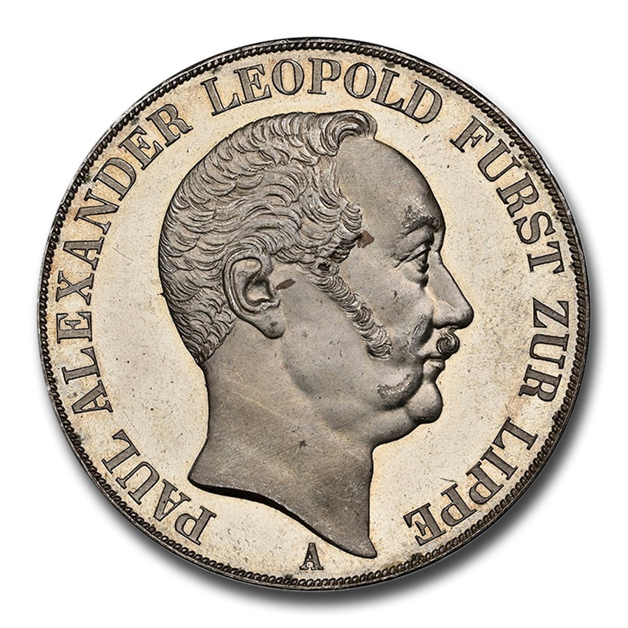 1843-A Germany Silver 2 Thaler Leopold II MS-65 NGC