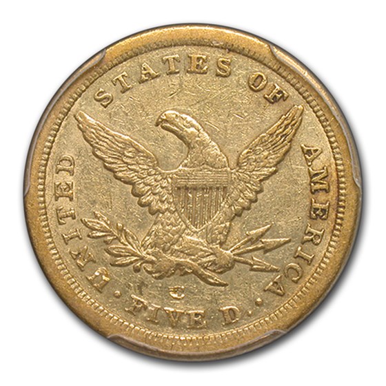 Buy 1843-C $5 Liberty Gold Half Eagle AU-50 PCGS | APMEX