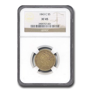 Buy 1843-C $5 Liberty Gold Half Eagle XF-45 NGC | APMEX