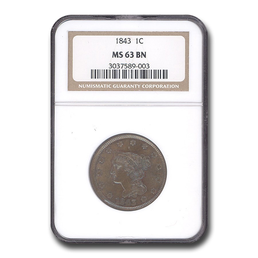 Buy 1843 Large Cent MS-63 NGC (Brown) | APMEX