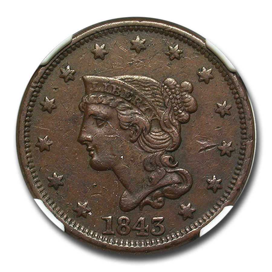Buy 1843 Large Cent XF-45 NGC (Brown) | APMEX