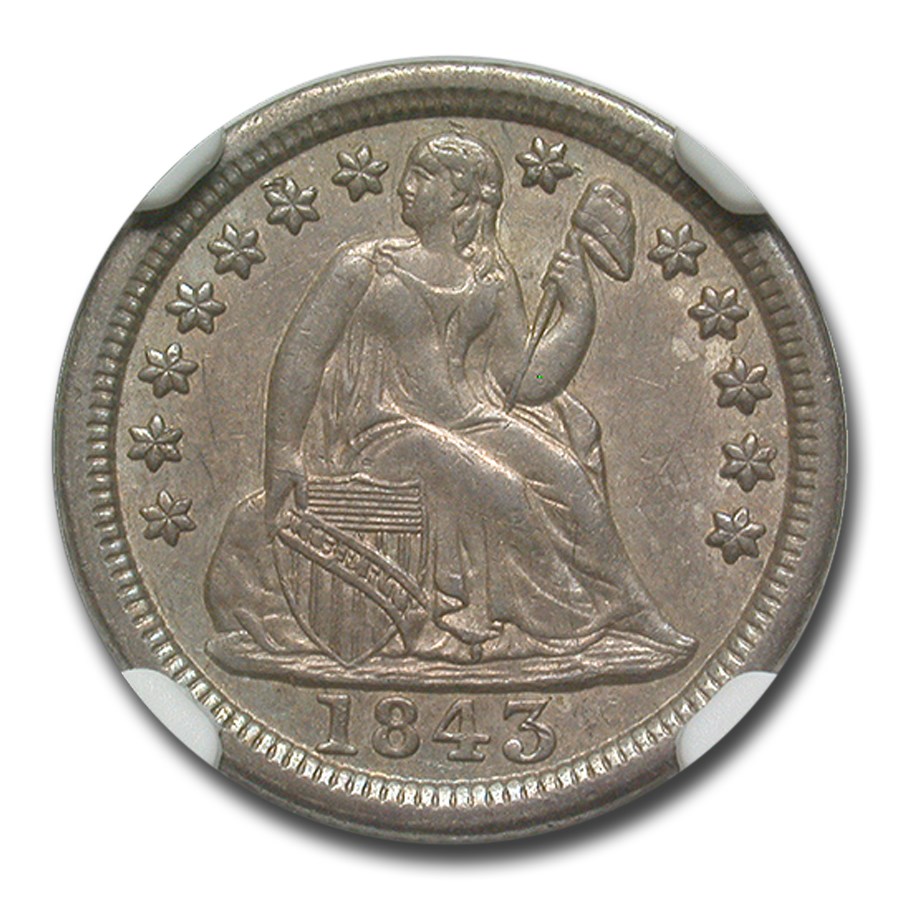 Buy 1843 Liberty Seated Dime AU-55 NGC | APMEX