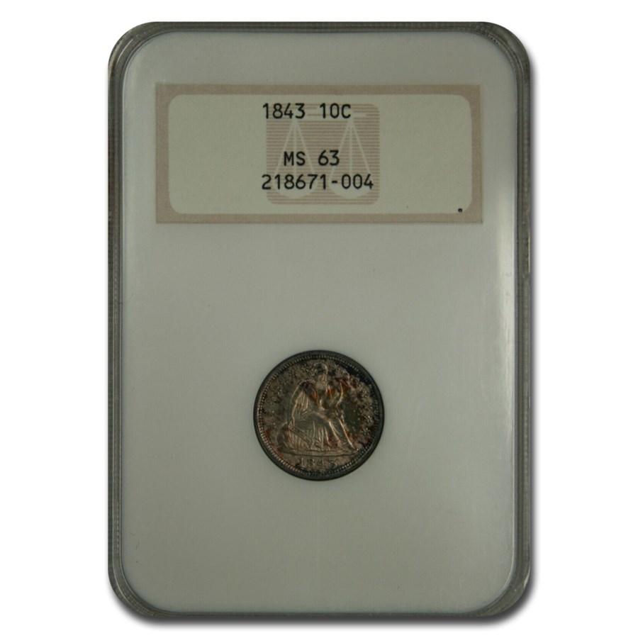 Buy 1843 Liberty Seated Dime MS-63 NGC | APMEX