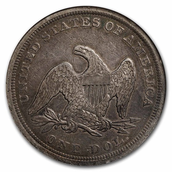 Buy 1843 Liberty Seated Dollar AU-50 NGC | APMEX
