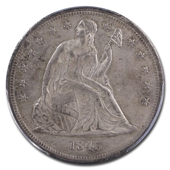 Buy 1843 Liberty Seated Dollar MS-62 PCGS CAC | APMEX