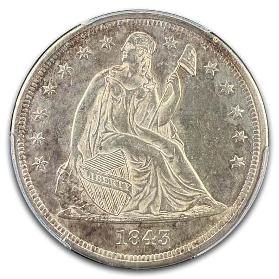 Buy 1843 Seated Liberty Dollar MS-62 PCGS | APMEX