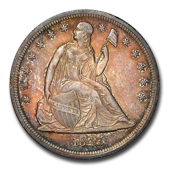 Buy 1843 Liberty Seated Dollar MS-64 NGC | APMEX