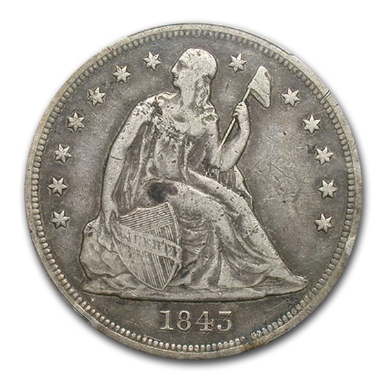 Buy 1843 Liberty Seated Dollar VF-20 PCGS | APMEX