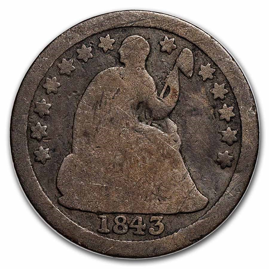 Buy 1843 Liberty Seated Half Dime AG | APMEX
