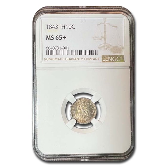 Buy 1843 Liberty Seated Half Dime MS-65+ NGC | APMEX