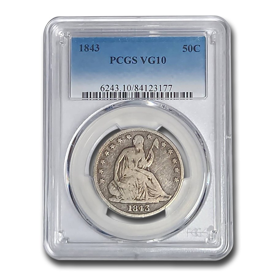 1843 Liberty Seated Half Dollar VG-10 PCGS
