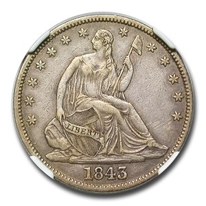 Buy 1843 Liberty Seated Half Dollar XF-45 NGC | APMEX