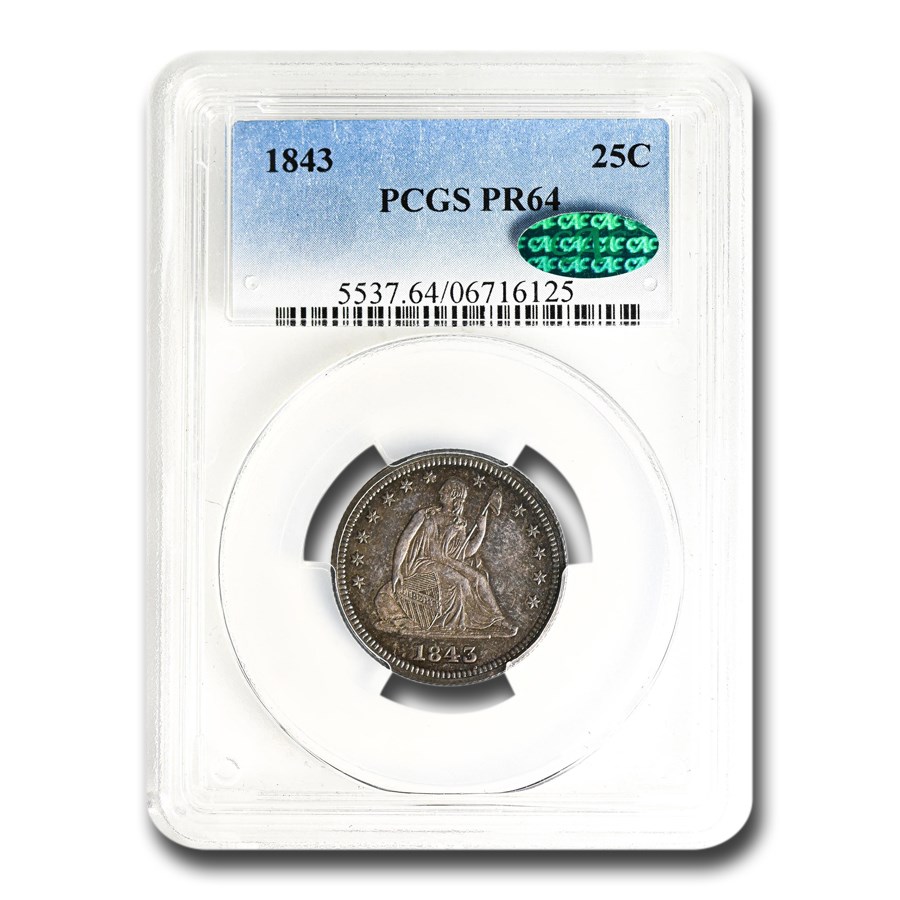 Buy 1843 Liberty Seated Quarter PR-64 PCGS CAC | APMEX