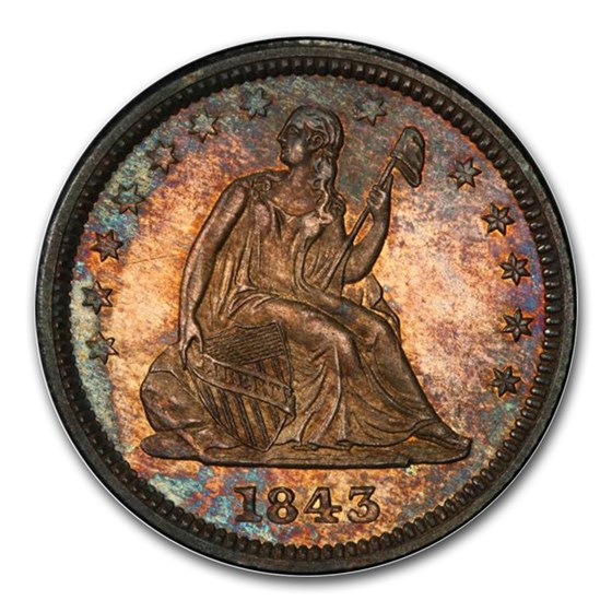 Buy 1843 Liberty Seated Quarter PR-64+ PCGS | APMEX