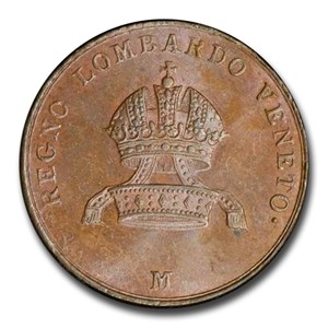 1843-M Italy 5 Centesimi MS-63 PCGS (BN, Lombardy)