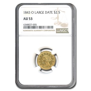 Buy 1843-O $2.50 Liberty Gold Quarter Eagle AU-53 NGC (Large Date) | APMEX