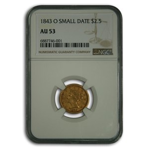 Buy 1843-O $2.50 Liberty Gold Quarter Eagle AU-53 NGC (Small Date) | APMEX