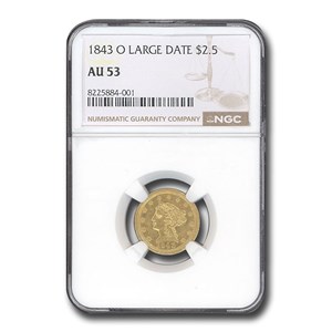 Buy 1843-O $2.50 Liberty Gold Quarter Eagle Large Date AU-53 NGC | APMEX