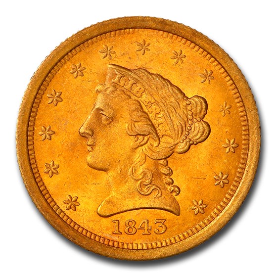Buy 1843-O $2.50 Liberty Gold Quarter Eagle MS-64 NGC (Small Date) | APMEX