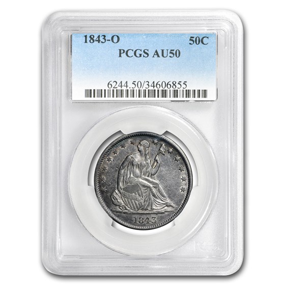 Buy 1843-O Liberty Seated Half Dollar AU-50 PCGS | APMEX