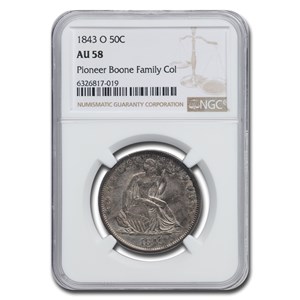 Buy 1843-O Liberty Seated Half Dollar AU-58 NGC | APMEX