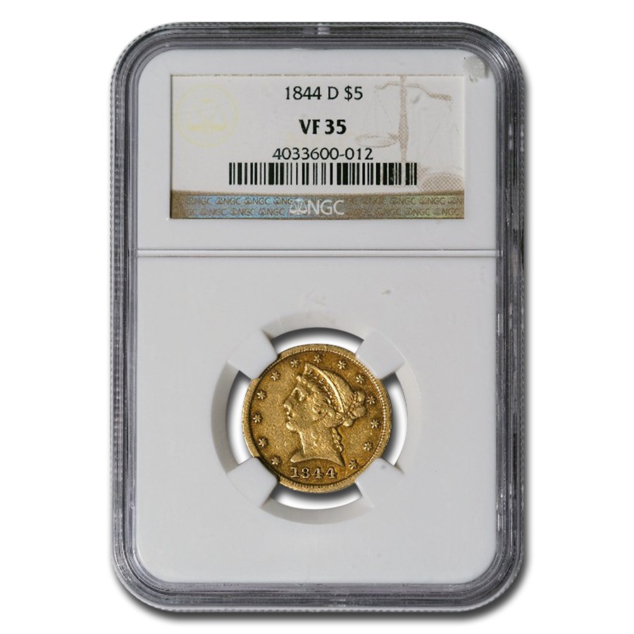 Buy 1844-D $5 Liberty Gold Half Eagle VF-35 NGC | APMEX