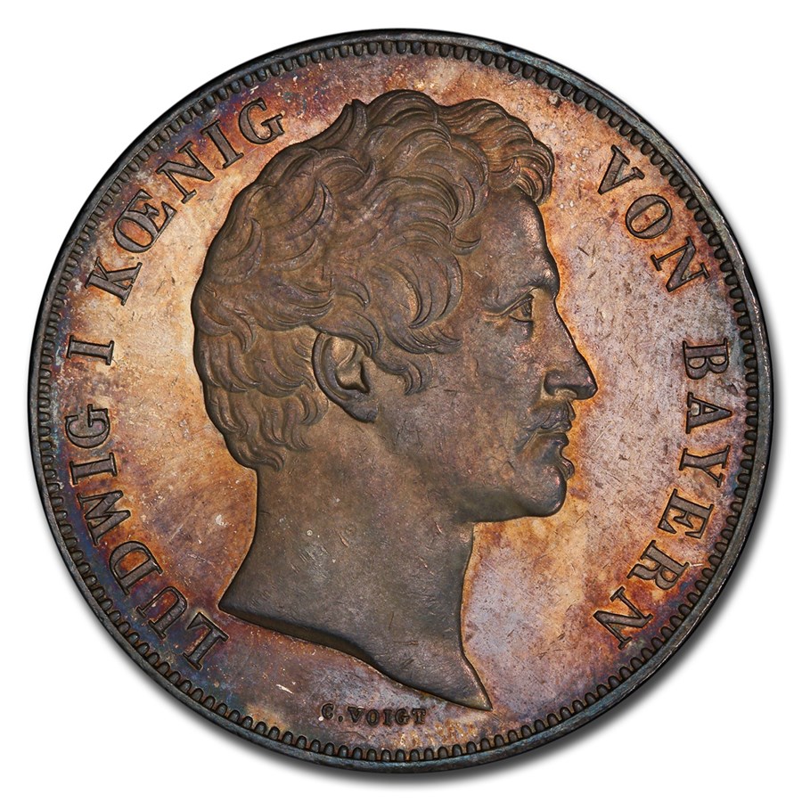 Buy 1844 German States Bavaria AR 3-1/2 Gulden Ludwig I MS-63 PCGS | APMEX