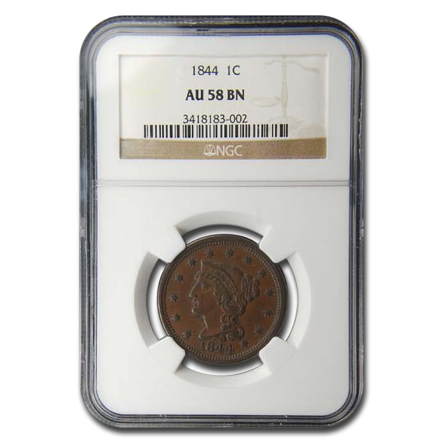 Buy 1844 Large Cent AU-58 NGC (Brown) | APMEX