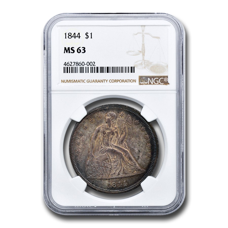 Buy 1844 Liberty Seated Dollar MS-63 NGC | APMEX