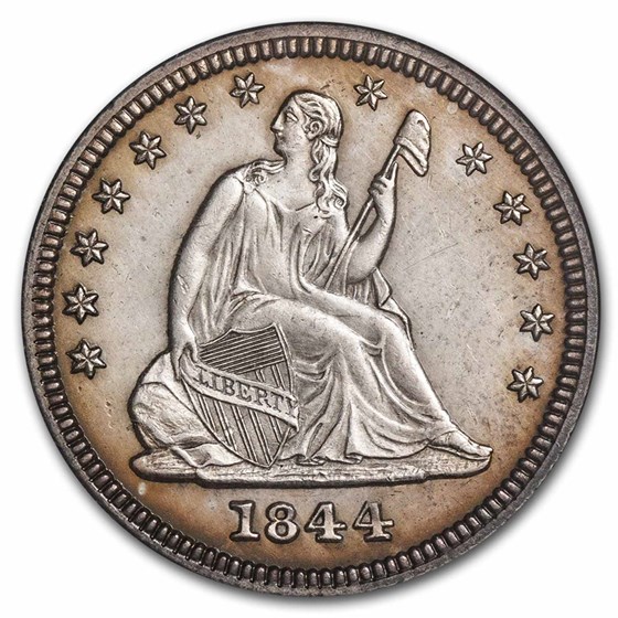 Buy 1844 Liberty Seated Quarter AU-55 ANACS | APMEX