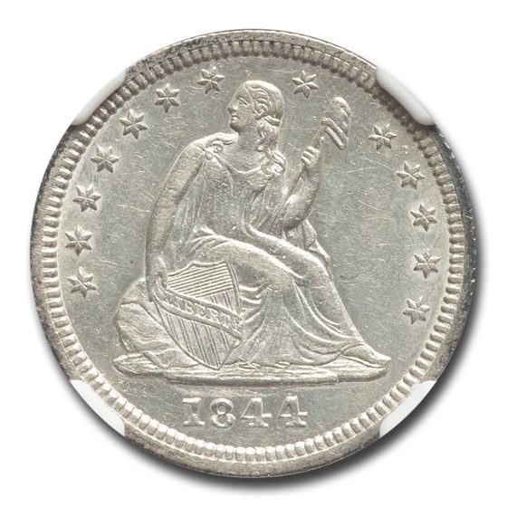 Buy 1844 Liberty Seated Quarter AU-58 NGC | APMEX