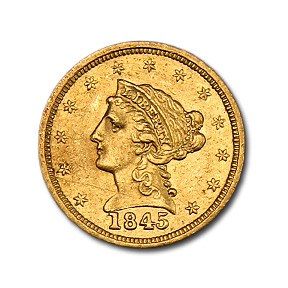 Buy 1845 $2.50 Liberty Gold Quarter Eagle AU Details (Cleaned) | APMEX