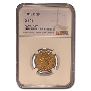 Buy 1845-D $5 Liberty Gold Half Eagle XF-45 NGC | APMEX