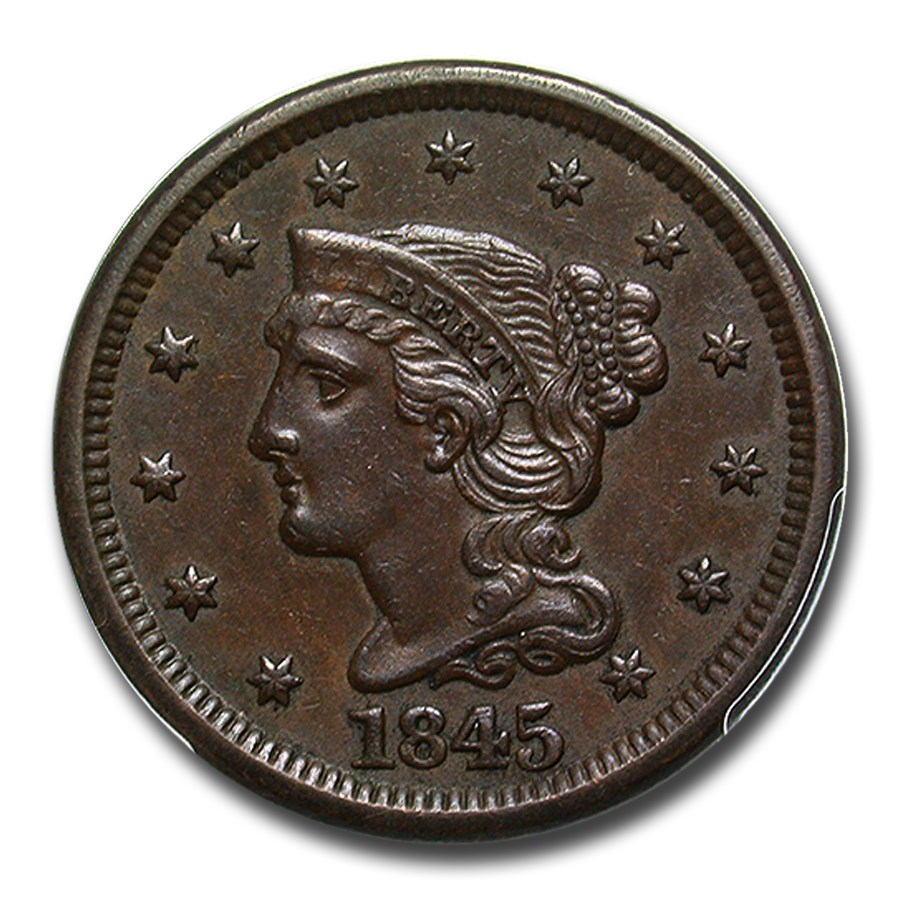 Buy 1845 Large Cent AU-55 PCGS (Brown) | APMEX