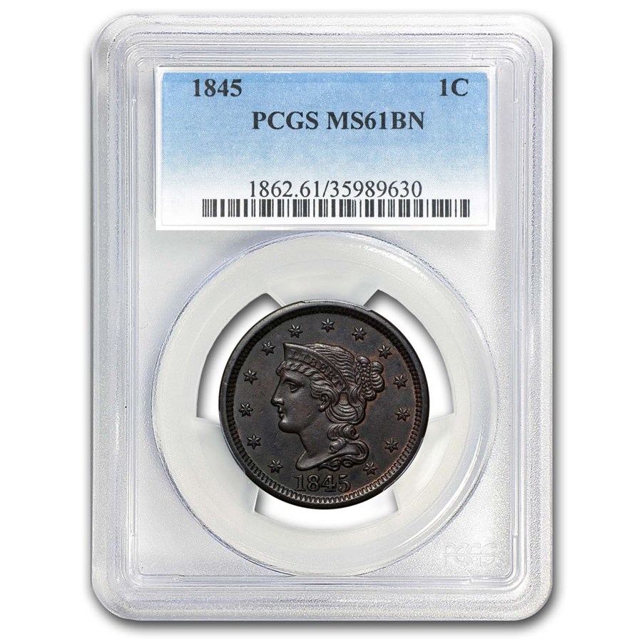 Buy 1845 Large Cent MS-61 PCGS (Brown) | APMEX